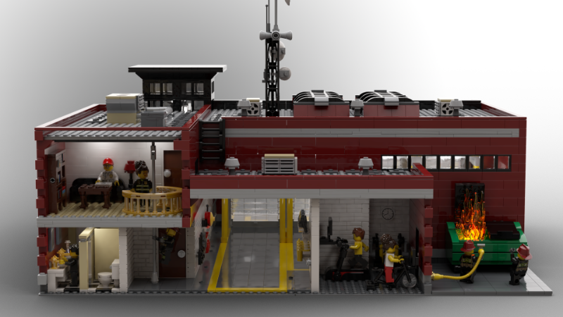LEGO MOC Modular Fire Station by BrickStudioArchitect | Rebrickable ...