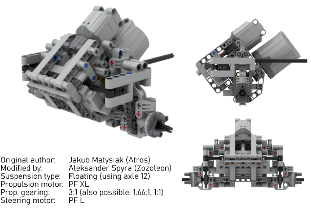 LEGO MOC Truck Trial - Front axle with motor mounted at an angle and ...