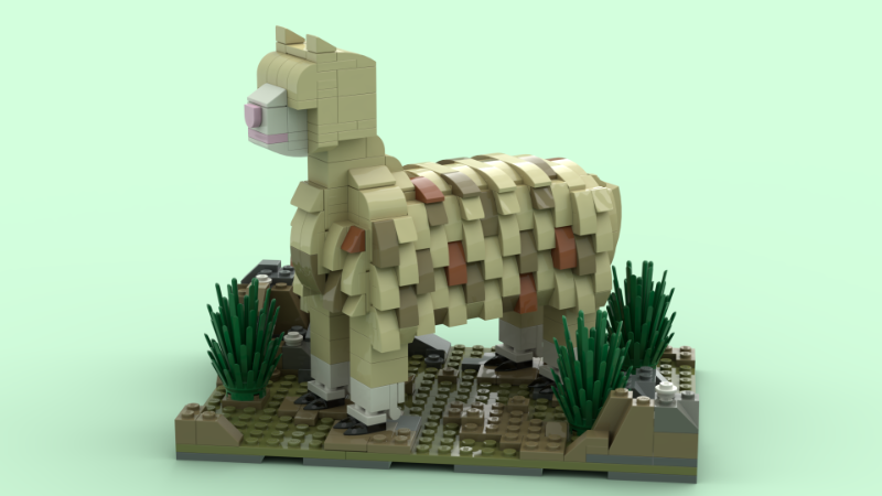 LEGO MOC Rocky Alpaca Display Base by DocBlock | Rebrickable - Build ...