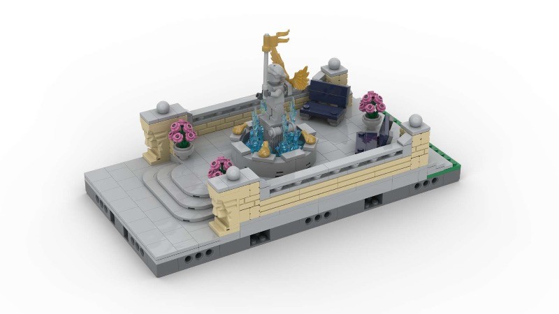 LEGO MOC MILS Modified 16x32 Park Module with Fountain, 40221 Fountain ...