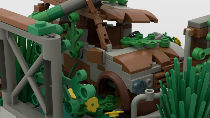 LEGO MOC Post-apocalyptic post-apocalyptic parking lot scene (display ...