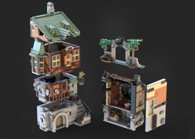 LEGO MOC Medieval Tavern by Vanestream | Rebrickable - Build with LEGO