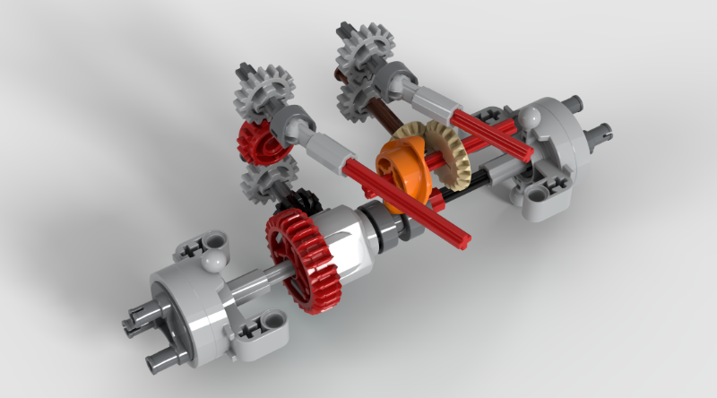 LEGO MOC-206554 Gearbox, V6 engine, axles Mod for 42129 4x4 Mercedes ...