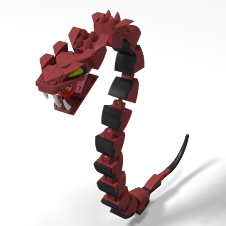 LEGO MOC-179773 Red snake fierce serpent garaga from naruto boruto by ...