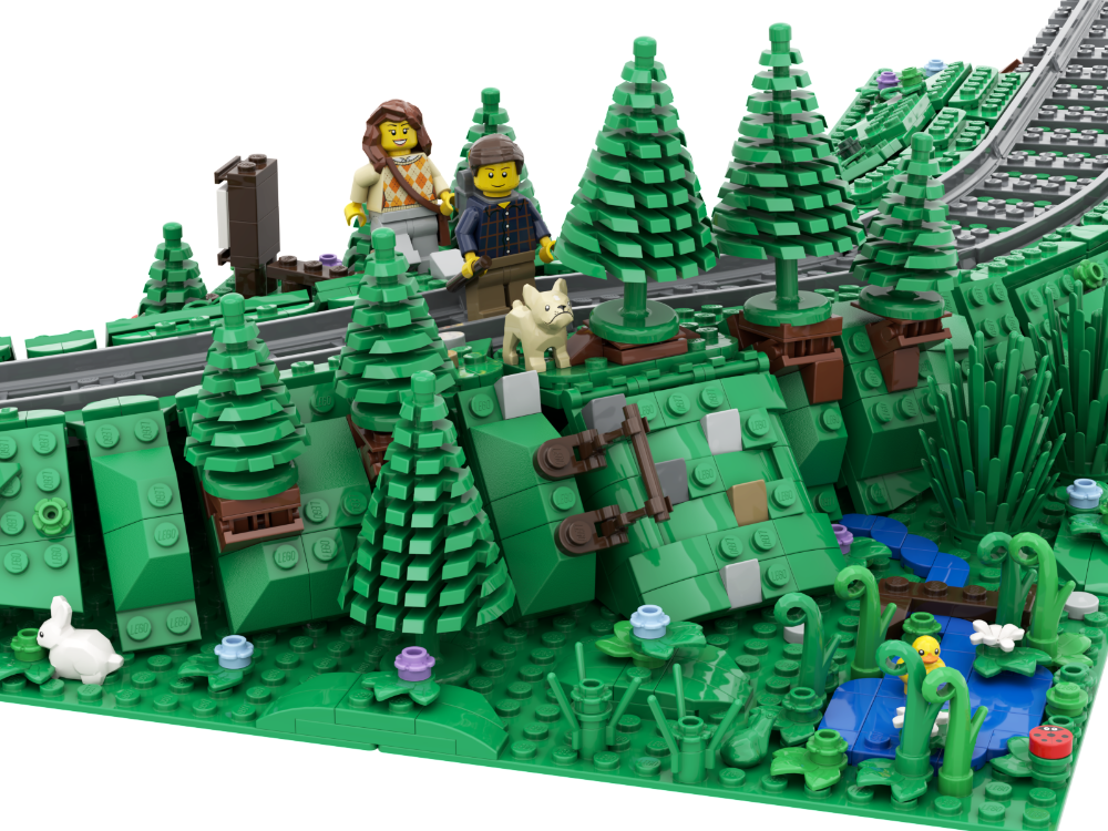 LEGO MOC-225364 Hiking Path via Train Track Curve | Banked Train Track ...