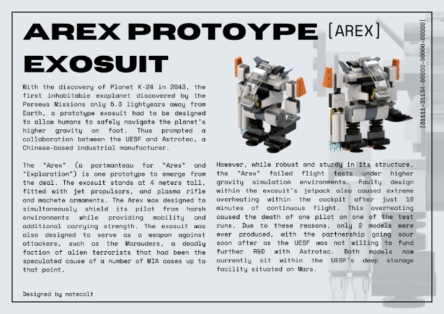 LEGO MOC [31111+31134] Arex Prototype Exosuit by notecolt | Rebrickable ...