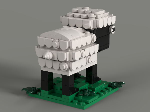 LEGO MOC Wooly Sheep by YellowDonut | Rebrickable - Build with LEGO