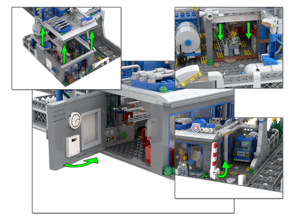LEGO MOC Industrial Building Bio Reactor at Train Tracks | City ...