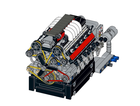 LEGO MOC V10 engine model by xiaohutushen | Rebrickable - Build with LEGO