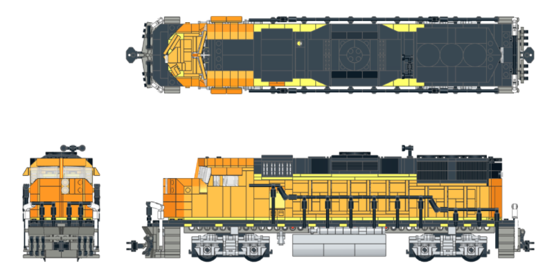 LEGO MOC EMD GP60M BNSF 1/48 O scale by Cola2012 | Rebrickable - Build ...