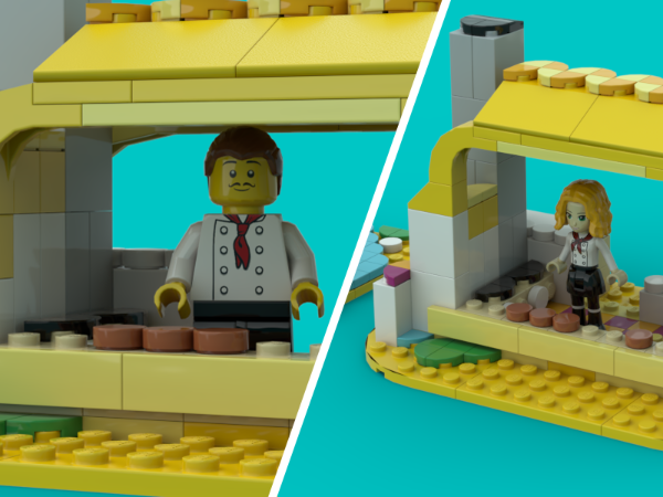 LEGO MOC Food Kiosk by Wellographique | Rebrickable - Build with LEGO