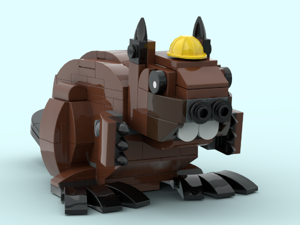 LEGO MOC Beaver with Display Base by DocBlock | Rebrickable - Build ...