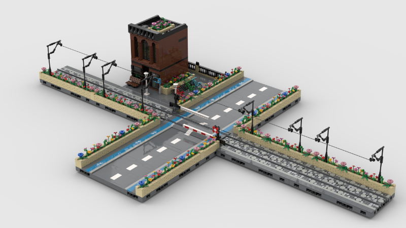 LEGO MOC-187482 Tram tracks with tram crossing modular 32x32 by ...