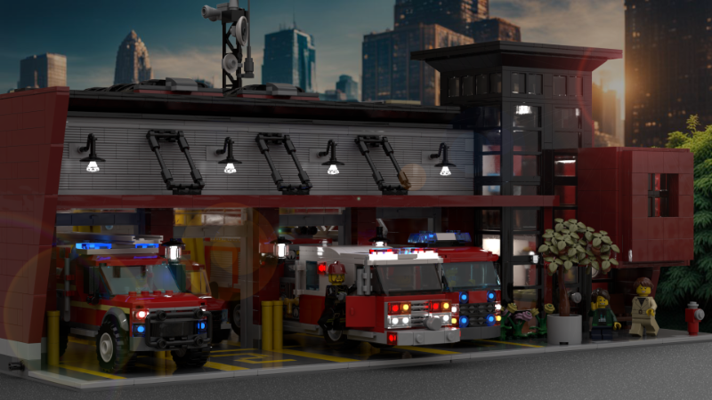 LEGO MOC Modular Fire Station by BrickStudioArchitect | Rebrickable ...