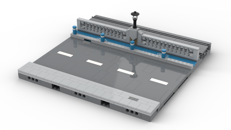 LEGO MOC MILS Modified 32x32 Road Module, Straight with Bicycle Lane ...