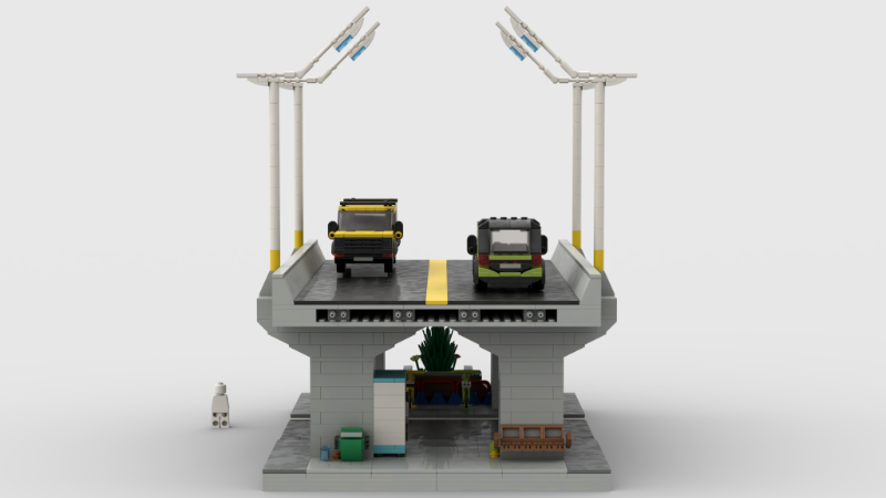 LEGO MOC Post-apocalyptic apocalypse - Broken Bridge scene (for display ...