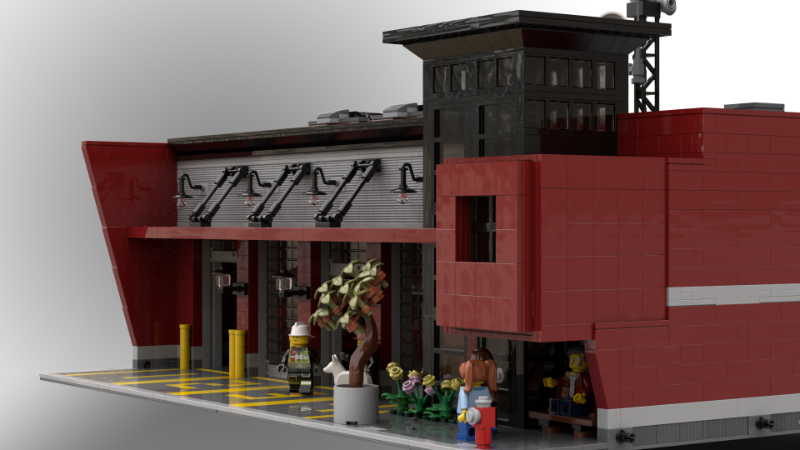 LEGO MOC Modular Fire Station by BrickStudioArchitect | Rebrickable ...