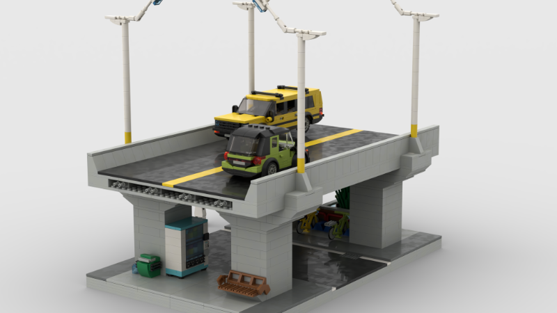 LEGO MOC Post-apocalyptic apocalypse - Broken Bridge scene (for display ...