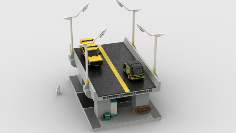 LEGO MOC Post-apocalyptic apocalypse - Broken Bridge scene (for display ...