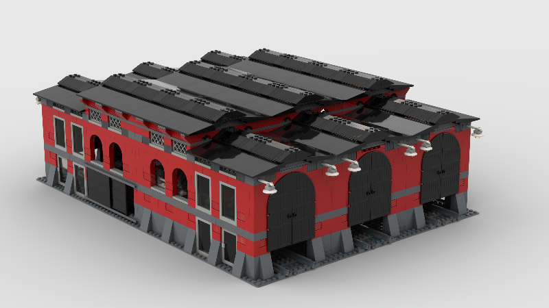 LEGO MOC 10027 Train Engine Shed Center Module by Friggityfrag7 ...
