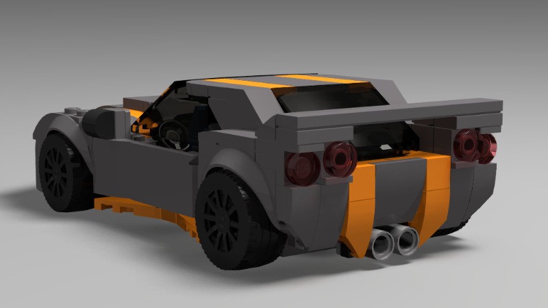 LEGO MOC Grey and Orange Street Racer by Brick_Lizard | Rebrickable ...