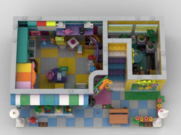 LEGO MOC Supermarket, flower shop and cafe, alternate build of Lego 41704 by Joonybrick ...