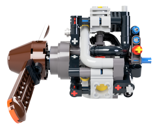 LEGO MOC 3 Cylinder Radial Engine by WPNGLS | Rebrickable - Build with LEGO