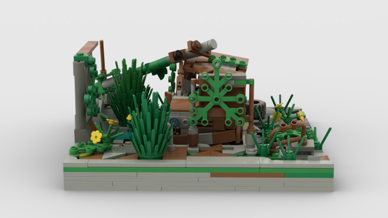 LEGO MOC Post-apocalyptic post-apocalyptic parking lot scene (display ...