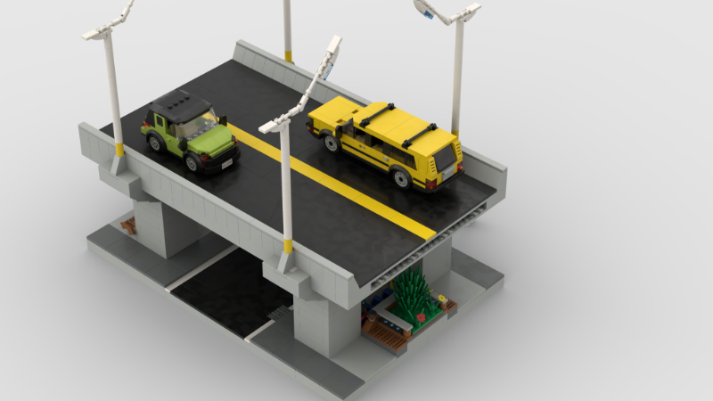 LEGO MOC Post-apocalyptic apocalypse - Broken Bridge scene (for display ...