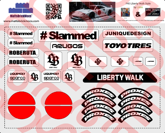 LEGO MOC F40 Liberty Walk Style by Linse | Rebrickable - Build with LEGO