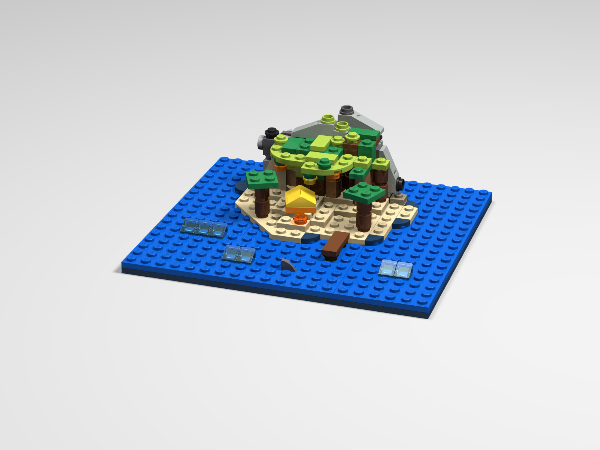 LEGO MOC Mini island with rocky cliff & explorer tent by ooz ...