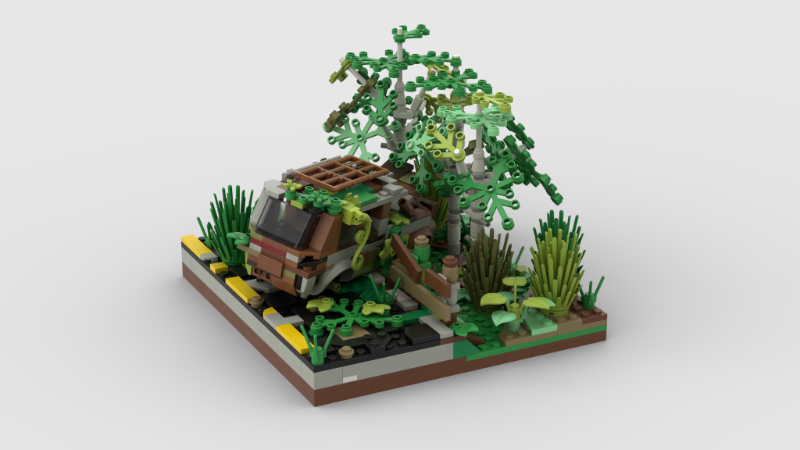 LEGO MOC Post-apocalyptic apocalypse - Forest Highway Scene (for ...