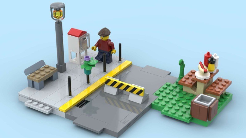 LEGO MOC Sidewalk & Roadblock modules by Stud.ious | Rebrickable ...