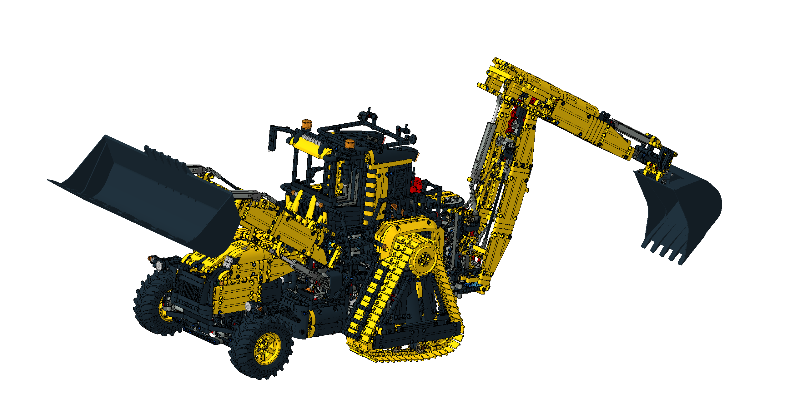 LEGO MOC Super Heavy Backhoe Loader (PoweredUp version) v1.1 by Draxtax ...