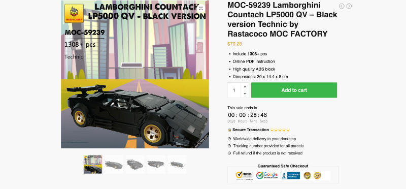 LEGO MOC-133279 Lamborghini Countach LP5000S QV (redesigned) by ...