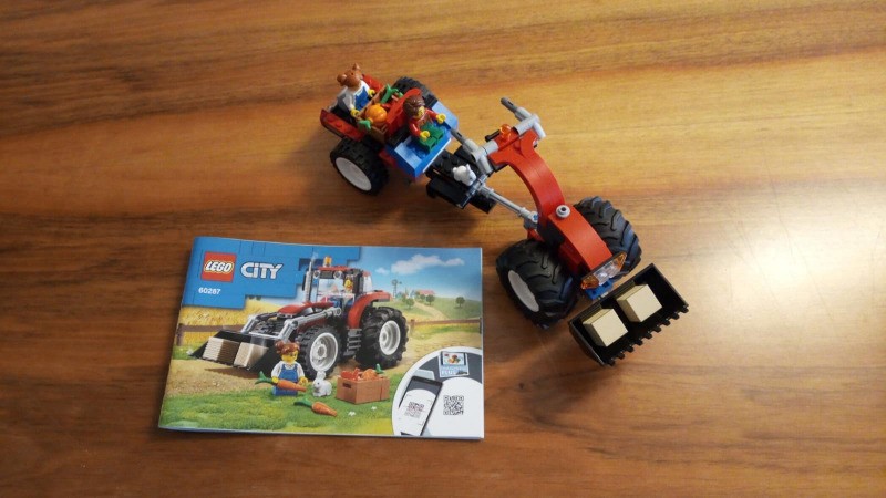LEGO MOC 60287 Single-Axle Walk-Behind Tractor with Trailer and Rotary ...