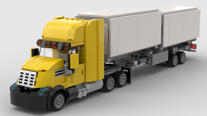 LEGO MOC Extendable container trailer by phigeon | Rebrickable - Build ...