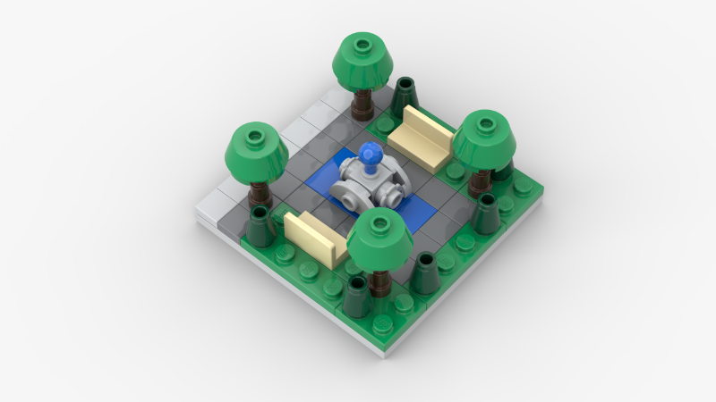 LEGO MOC Fountain & Park (Mini Modular) by ItsBrickAstley | Rebrickable ...