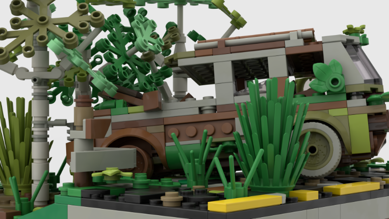 LEGO MOC Post-apocalyptic apocalypse - Forest Highway Scene (for ...