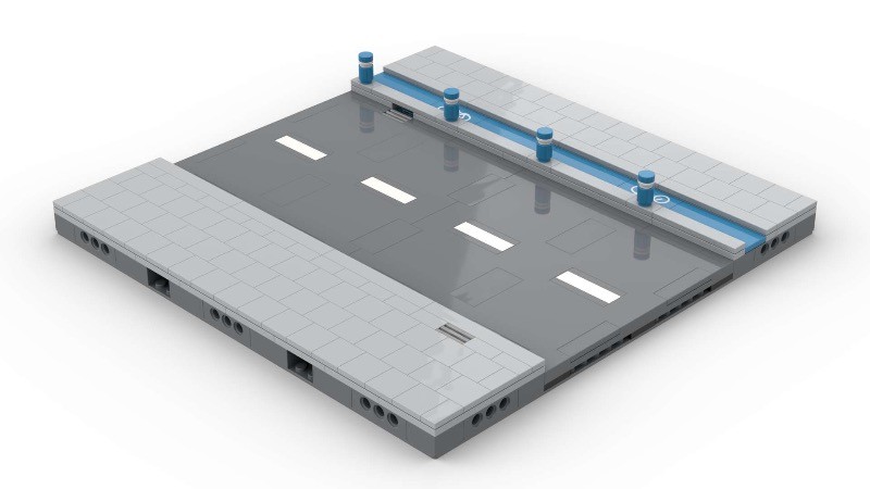LEGO MOC MILS Modified 32x32 Road Module, Straight with Bicycle Lane by schroetj | Rebrickable ...