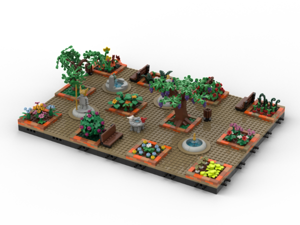 LEGO MOC Modular Park/Garden - path, path with garbage can, path with ...