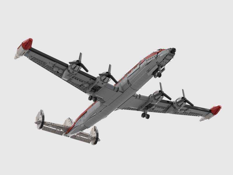 LEGO MOC-224487 Lockheed L-1049 Super Constellation with its red livery ...