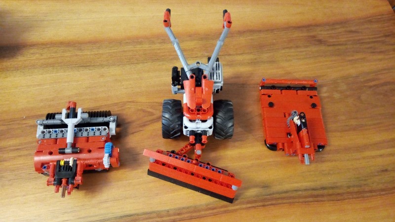 LEGO MOC Single-axle tractor with vertical mulcher, stone burier, and ...