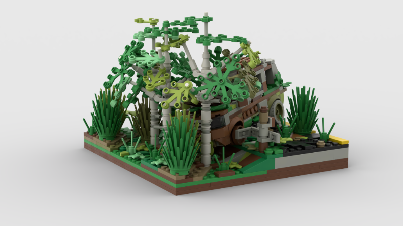 LEGO MOC Post-apocalyptic apocalypse - Forest Highway Scene (for ...