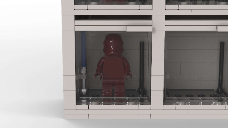 LEGO MOC Light Bluish Grey 1x12 minifig modular display [Upper layer ...