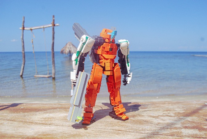 LEGO MOC Orange Sentinel Mech by ketlogs_mechs_and_mocs | Rebrickable ...