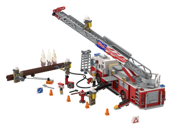 LEGO MOC American Fire Truck by TOPACES | Rebrickable - Build with LEGO