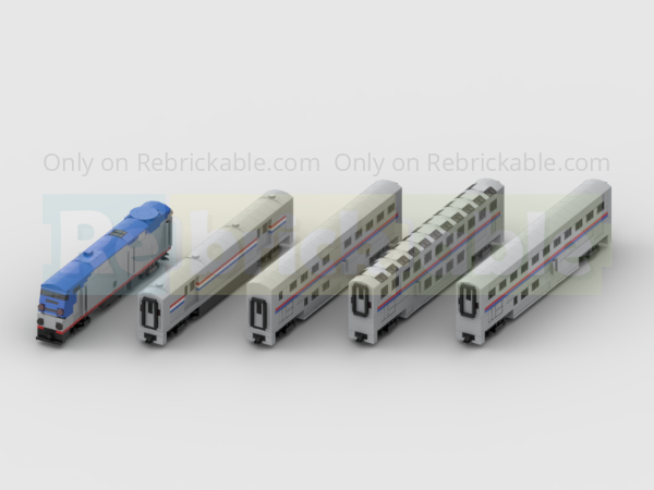 LEGO MOC Amtrak Southwest Chief Train Pack - 4 Studs Wide by Andy Ps ...