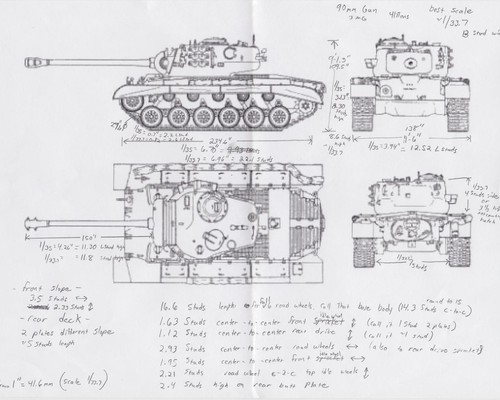 LEGO MOC M26 Pershing Tank by jeffmcclain | Rebrickable - Build with LEGO